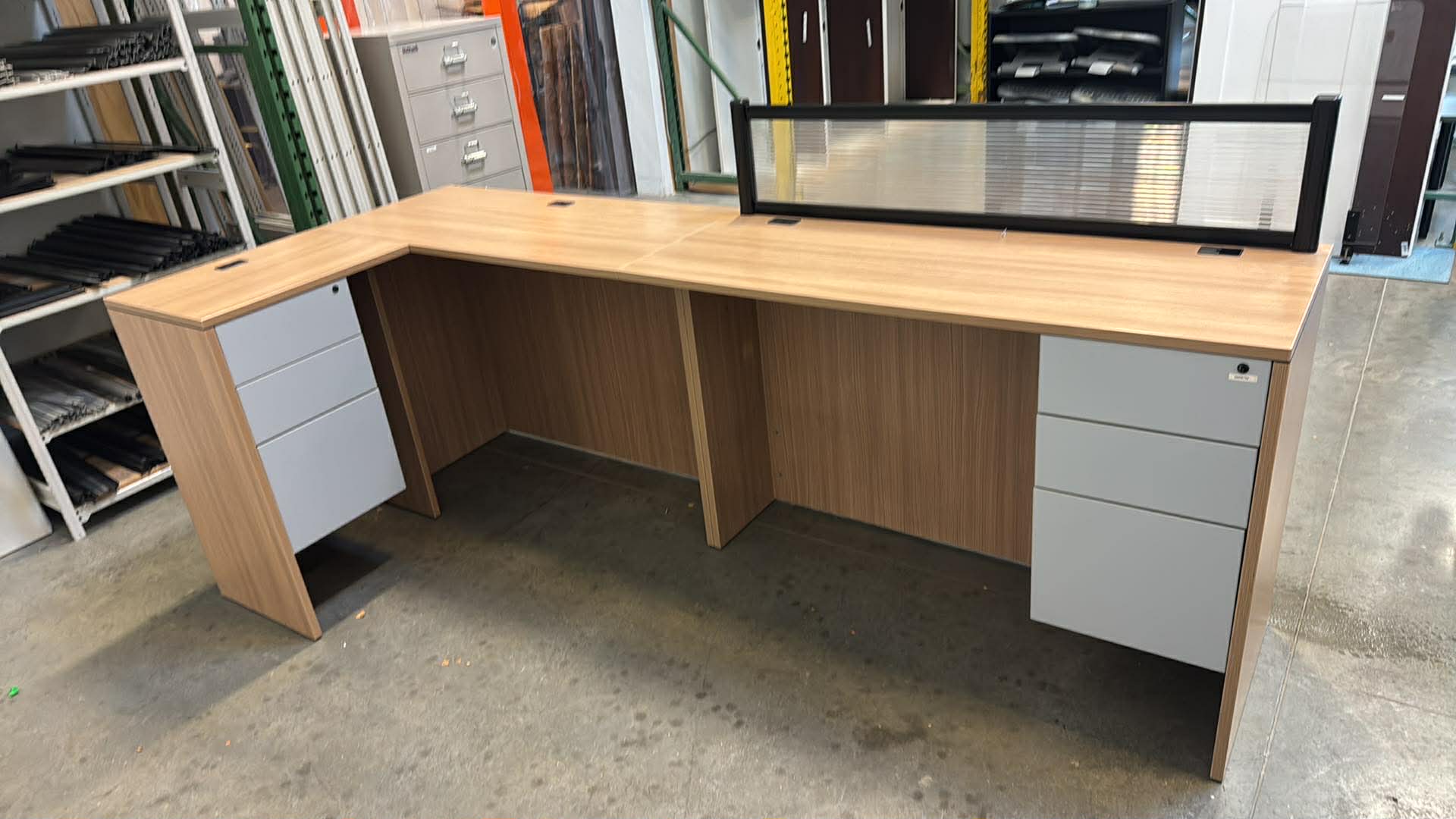 Used Heartwood L-Shape Reception Desk / Counter – Evergreen Office ...