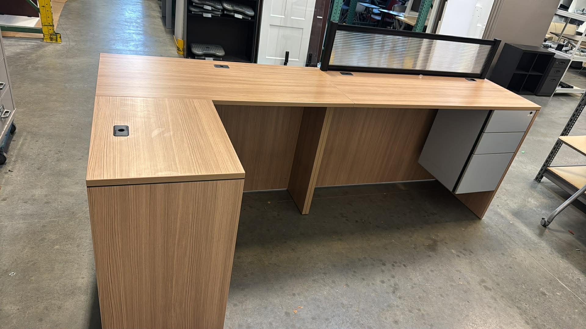 Used Heartwood L-Shape Reception Desk / Counter – Evergreen Office ...